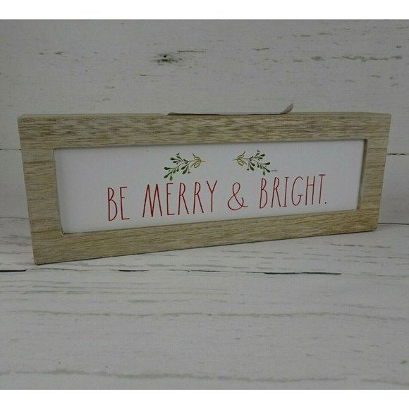 Rae Dunn | Holiday | New Rae Dunn Be Merry Bright Wooden Sign Art ...